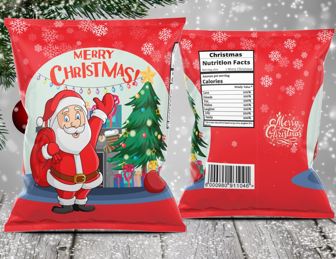 Digital Christmas Chip Bag Png File Christmas PNG Instant Download ...