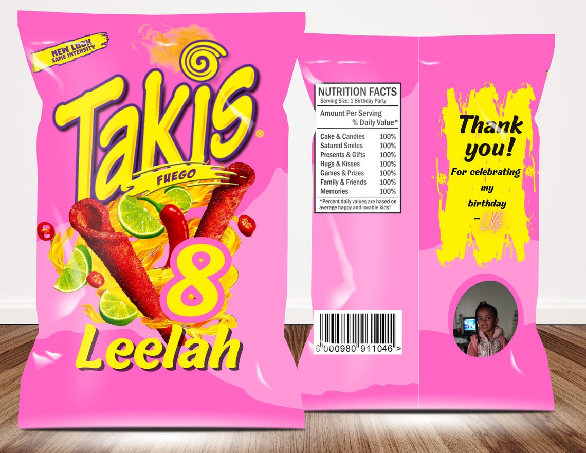 Pink Takis Birthday Chip Template. - Etsy Canada