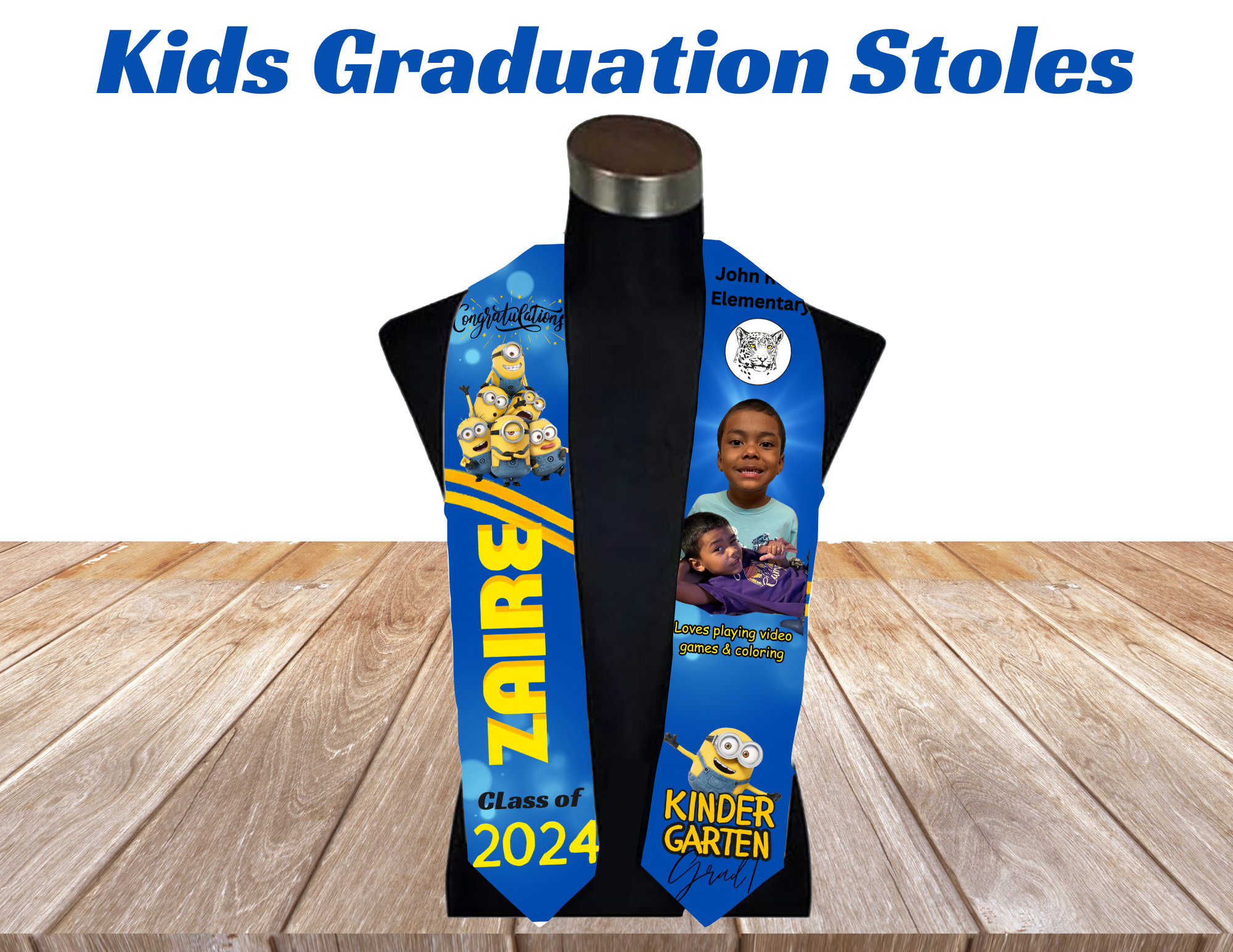 Pre-k Kindergarten Stoles Customized Elementary Personalized Graduation ...