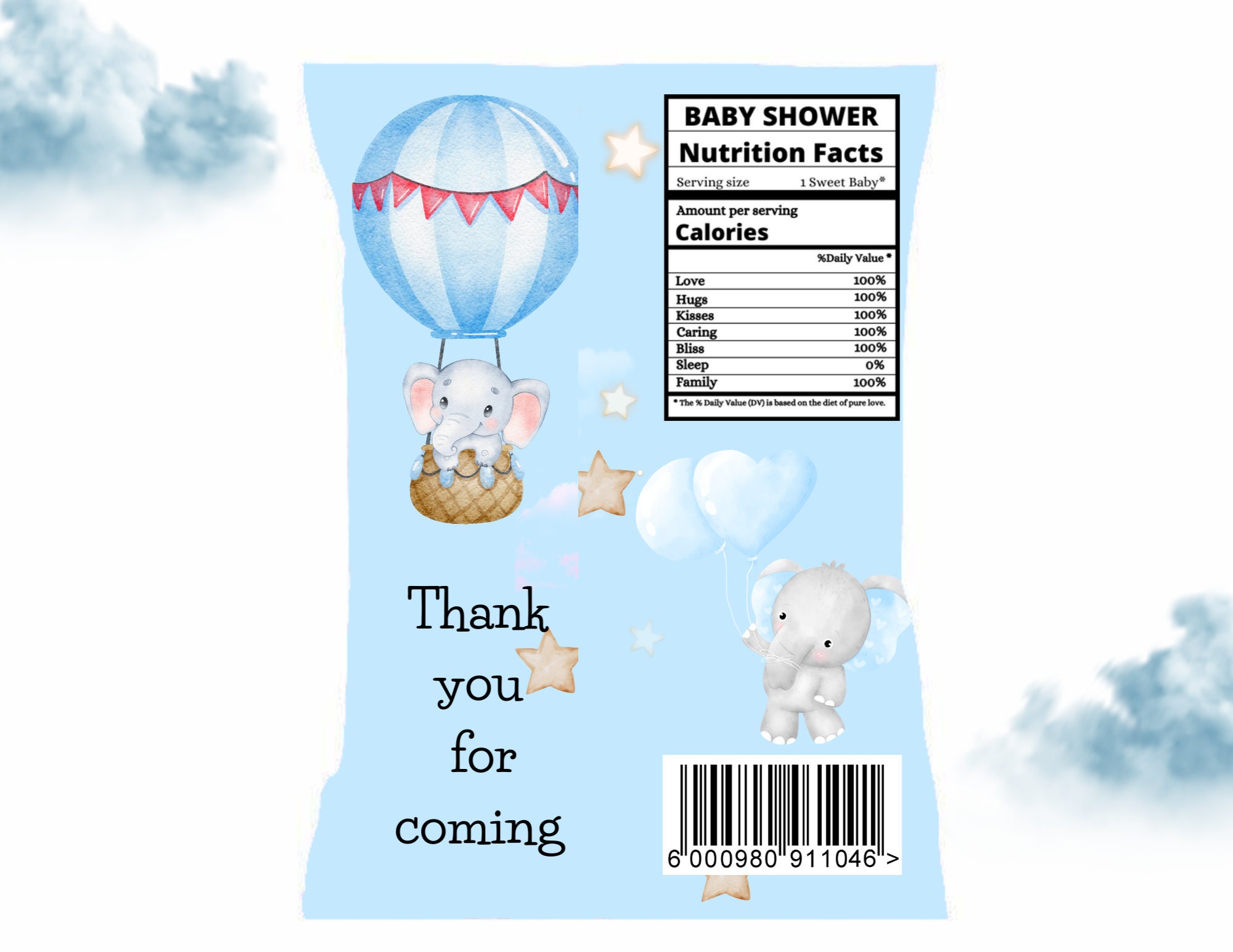 Baby Shower Editable Chip Bag Template - Etsy