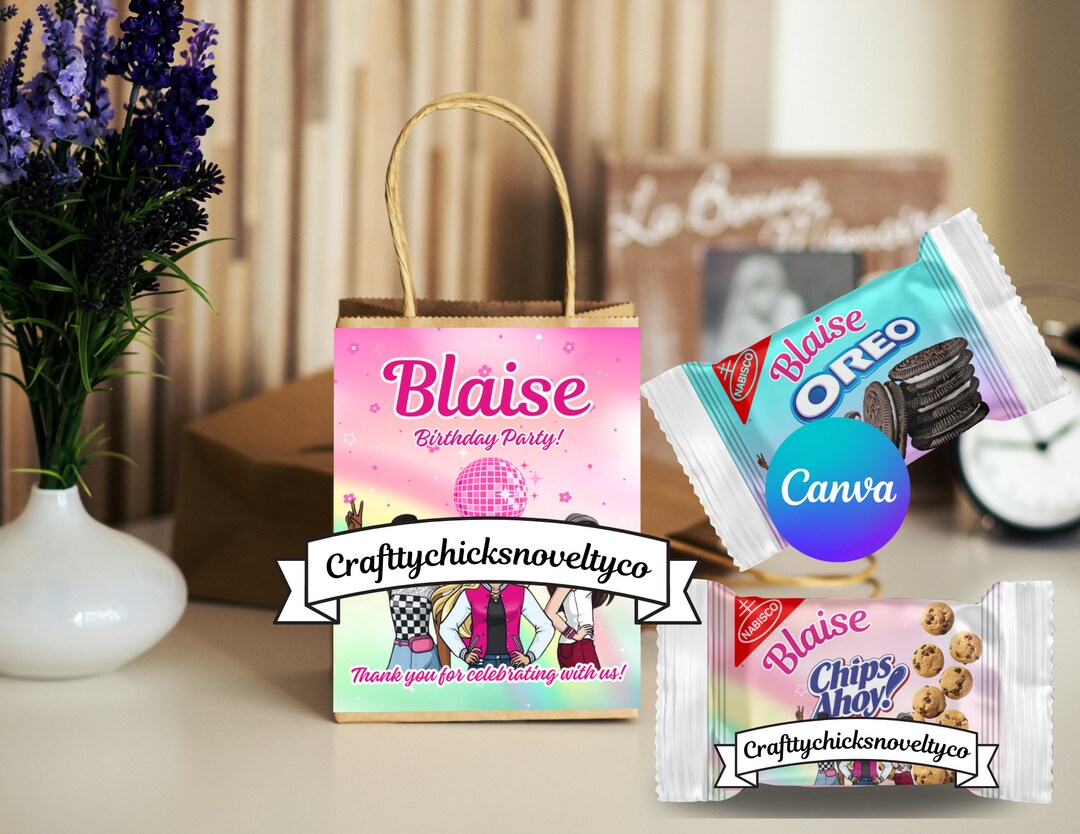 Digital Custom Party Treats/ Favors Mini Cookie Wrapper - Etsy
