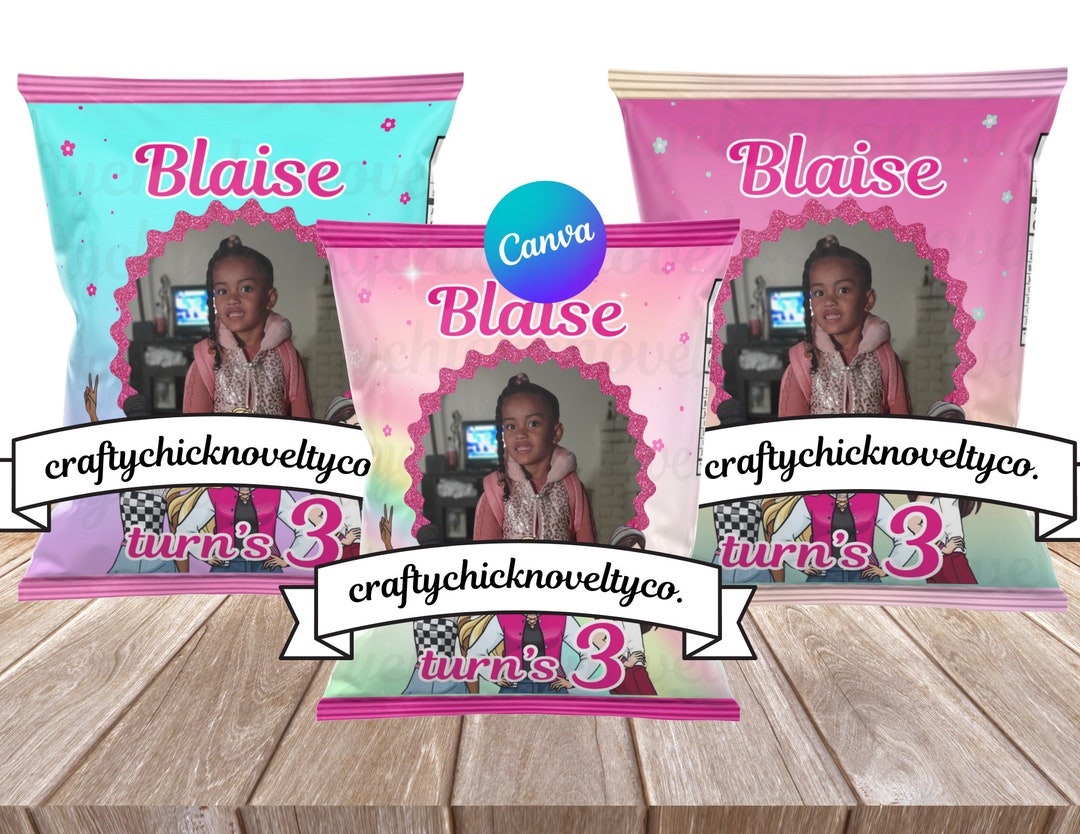 Digital Custom Party Treats/ Favors Chip Bag/water Bottle/juice Pouch ...