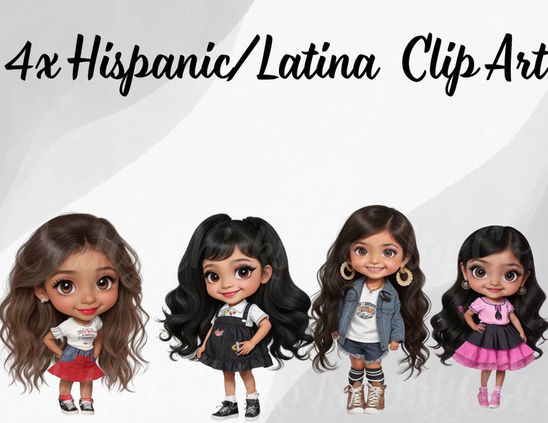 Digital File Hispanic/latina/mexican Character, Cartoon, Clip Art ...