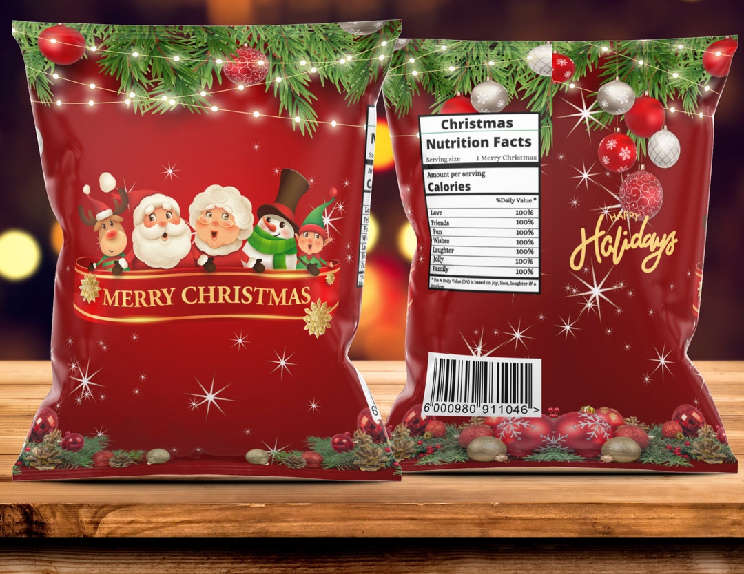 Digital Christmas Chip Bag Png File Christmas PNG Instant Download ...