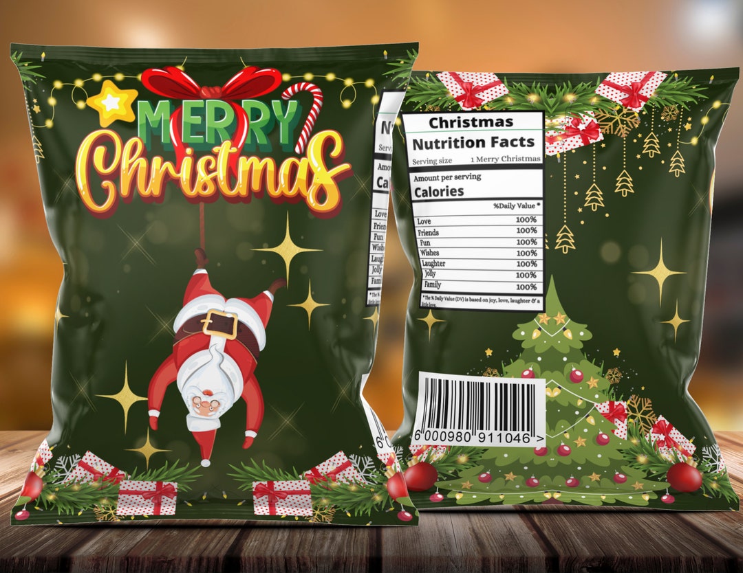 Digital Christmas Chip Bag Png File Christmas PNG Instant Download ...
