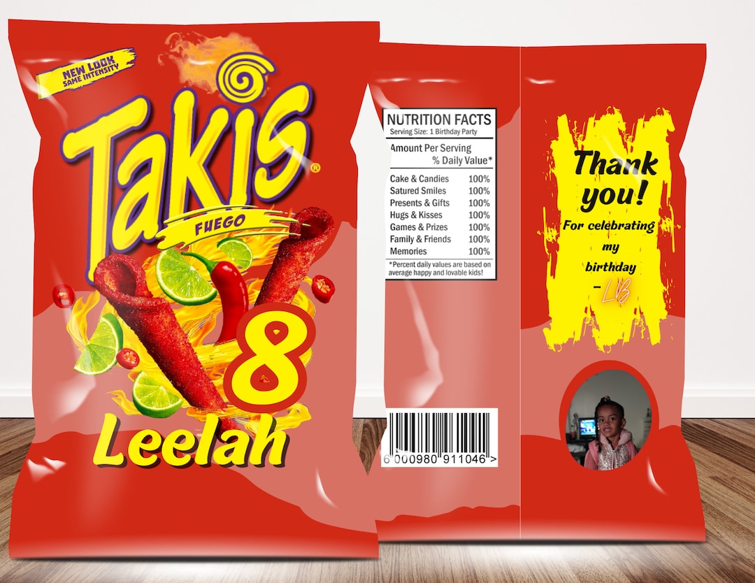 Red Takis Birthday Chip Template - Etsy