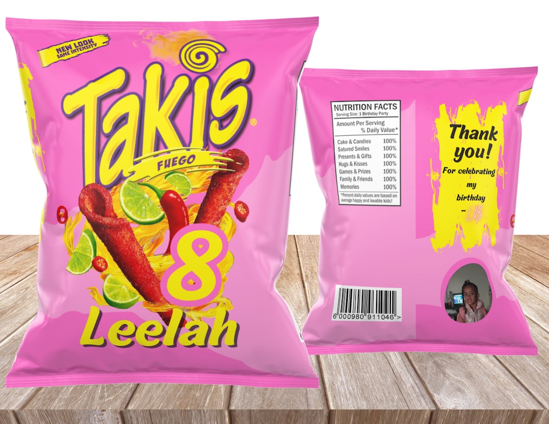 Pink Takis Birthday Chip Template. - Etsy