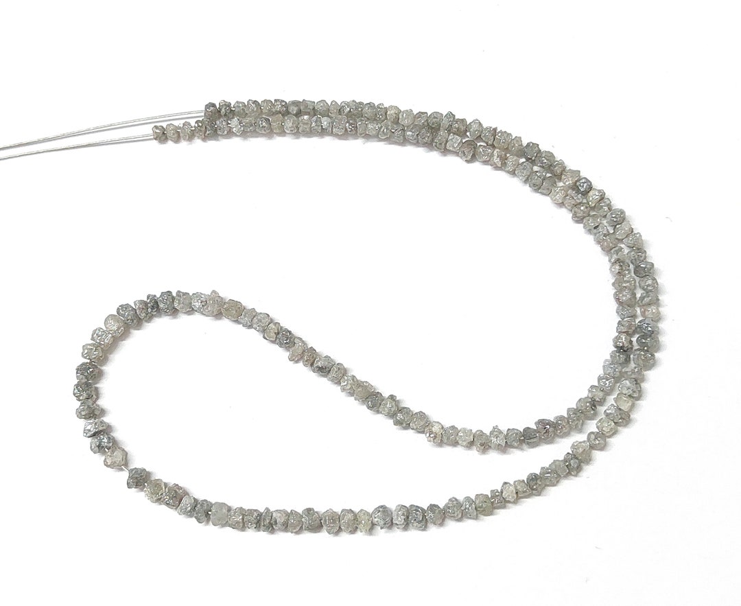 Natural Light Gray Diamond Uncut, Enlarged Picture, Gemstone Beads ...