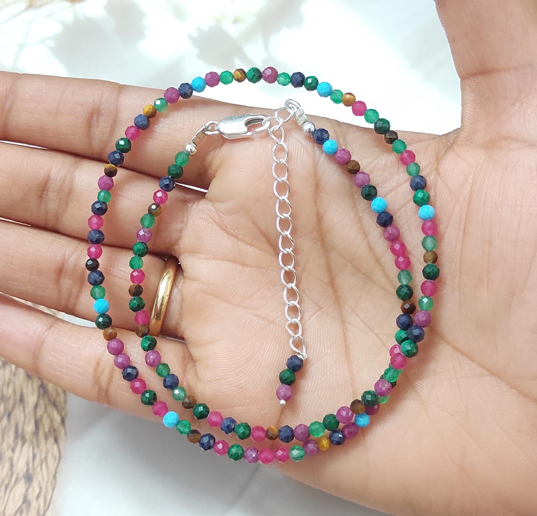 Amazing Multi Beads Necklace, Gemstone Beads, Unique Necklace, Dainty ...