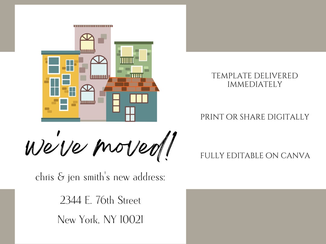 Address Change Announcement Template | City / Apartment Digital ...