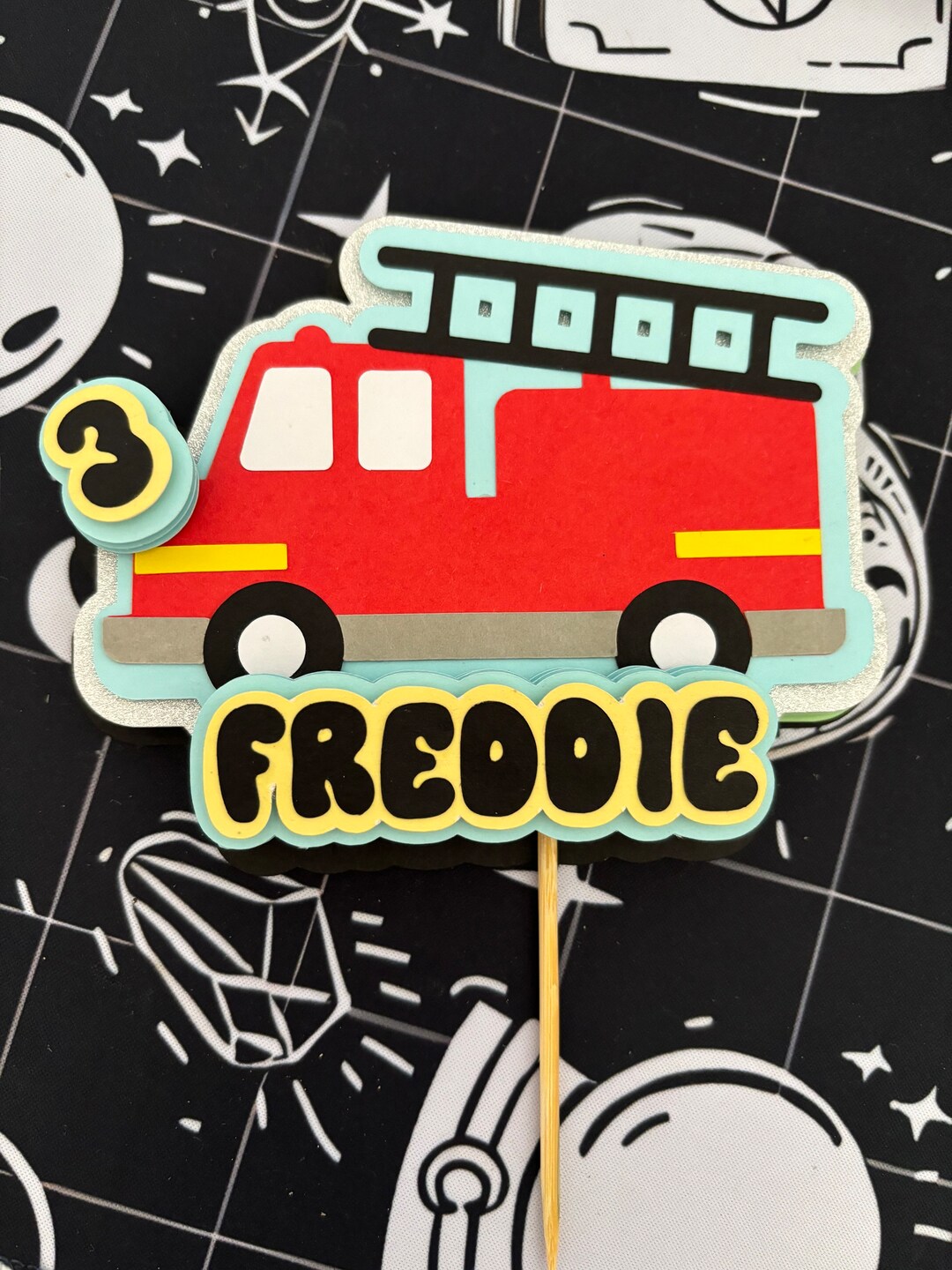 Personalised Fire Engine Cake Topper - Etsy