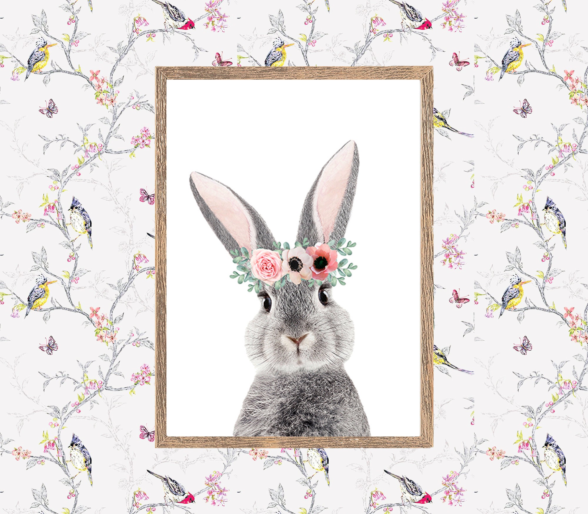 Bunny Rabbit Print Nursery Bunny Print Girls Bedroom Rabbit | Etsy