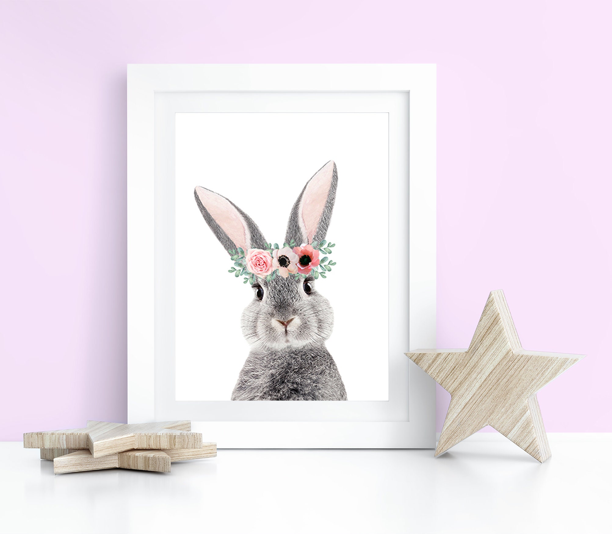 Bunny Rabbit Print Nursery Bunny Print Girls Bedroom Rabbit | Etsy