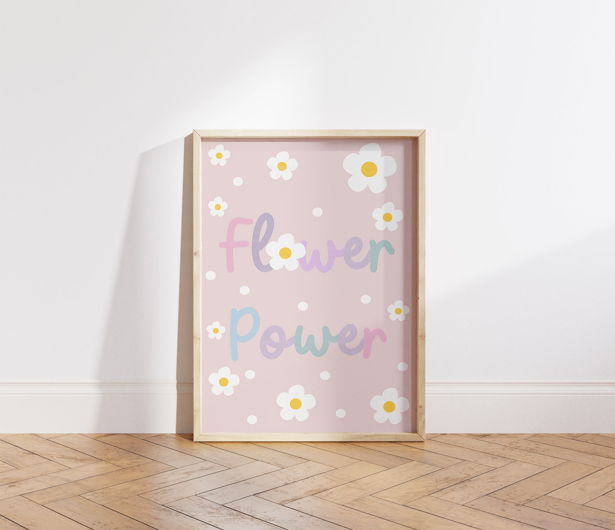 Flower Power Print, Tween Girls Print, Pink Bedroom Wall Art, Little ...