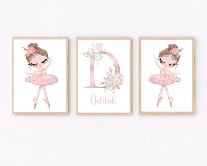 Ballerina Print Set Personalised Ballet Name Print Ballerina - Etsy