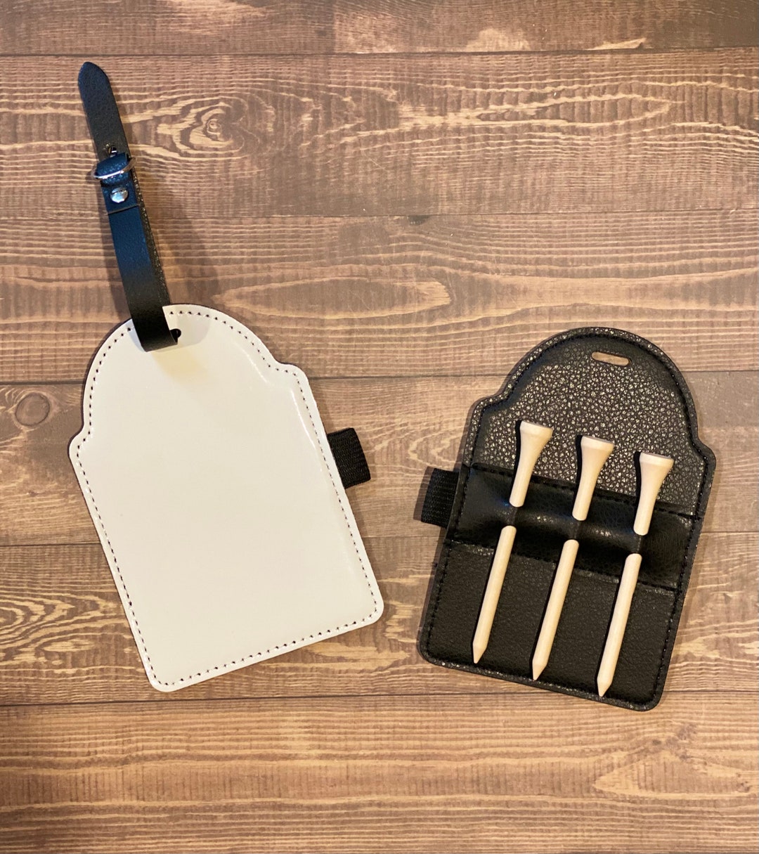 Faux Leather Golf Tee Bag Tag/ Blank Sublimation/pu Leather Golf Bag ...