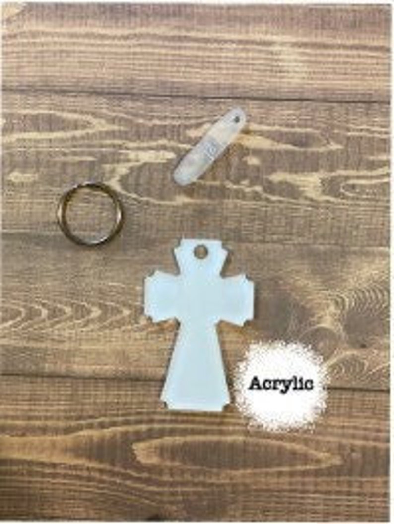 Cross Blank Key Chain/acrylic/ Blank Key Chain/keychain - Etsy