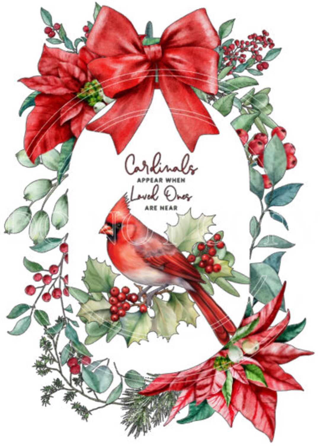 Christmas Cardinal| When Cardinals Appear Design Sublimation Design ...
