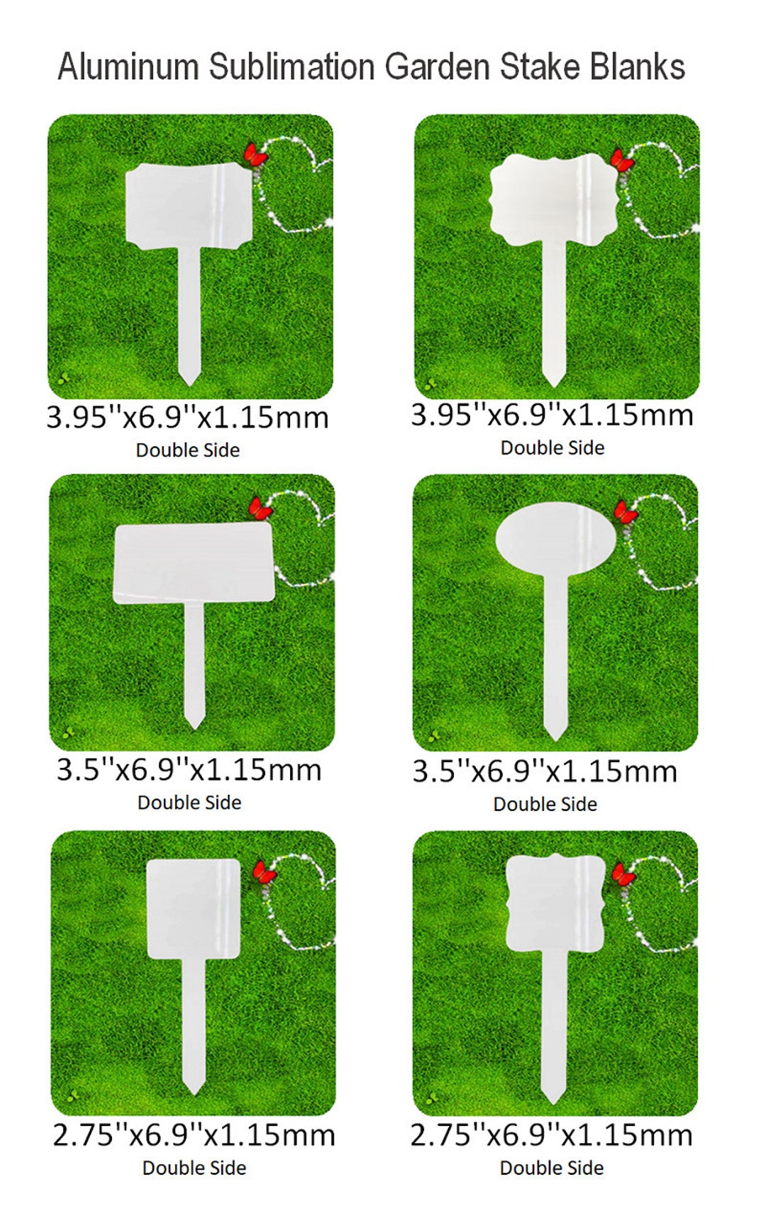 Aluminum Garden Stake Blank Two Sided White Aluminum Garden - Etsy