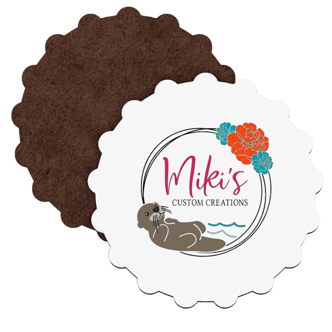 3.625" Bottle Cap Coaster Gloss White Unisub Hardboard Round ...