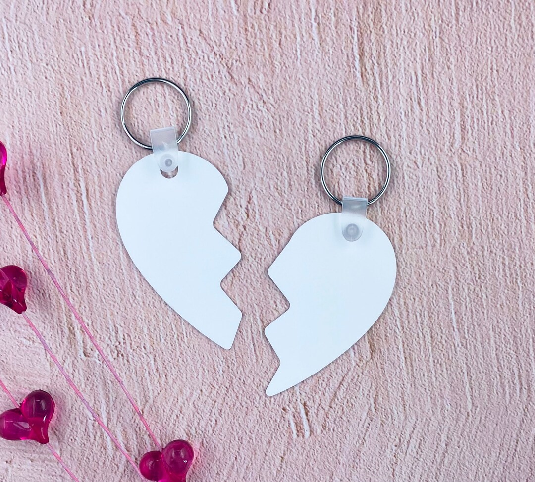 2.73" X 3.18" Gloss White Unisub Aluminum Sublimatable Two-part Heart ...