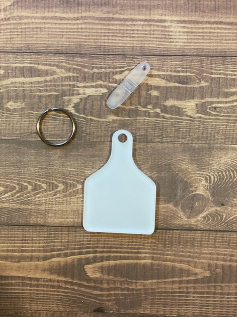 Acrylic Cow Tag Keychain Blank: Sublimation DIY - Etsy