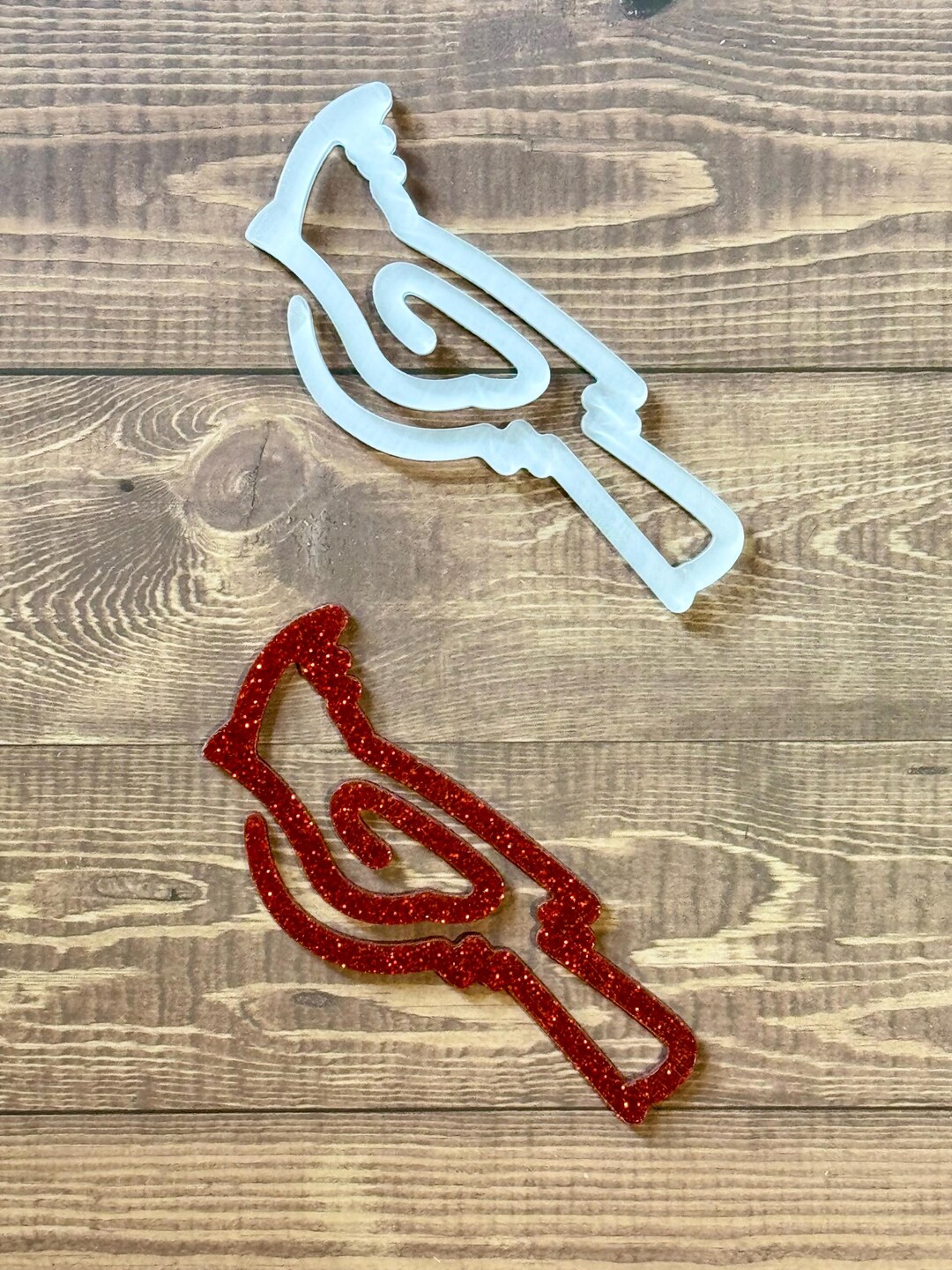 Cardinal Acrylic Paper Clip: Sublimation Blank or Red Glitter Clip - Etsy