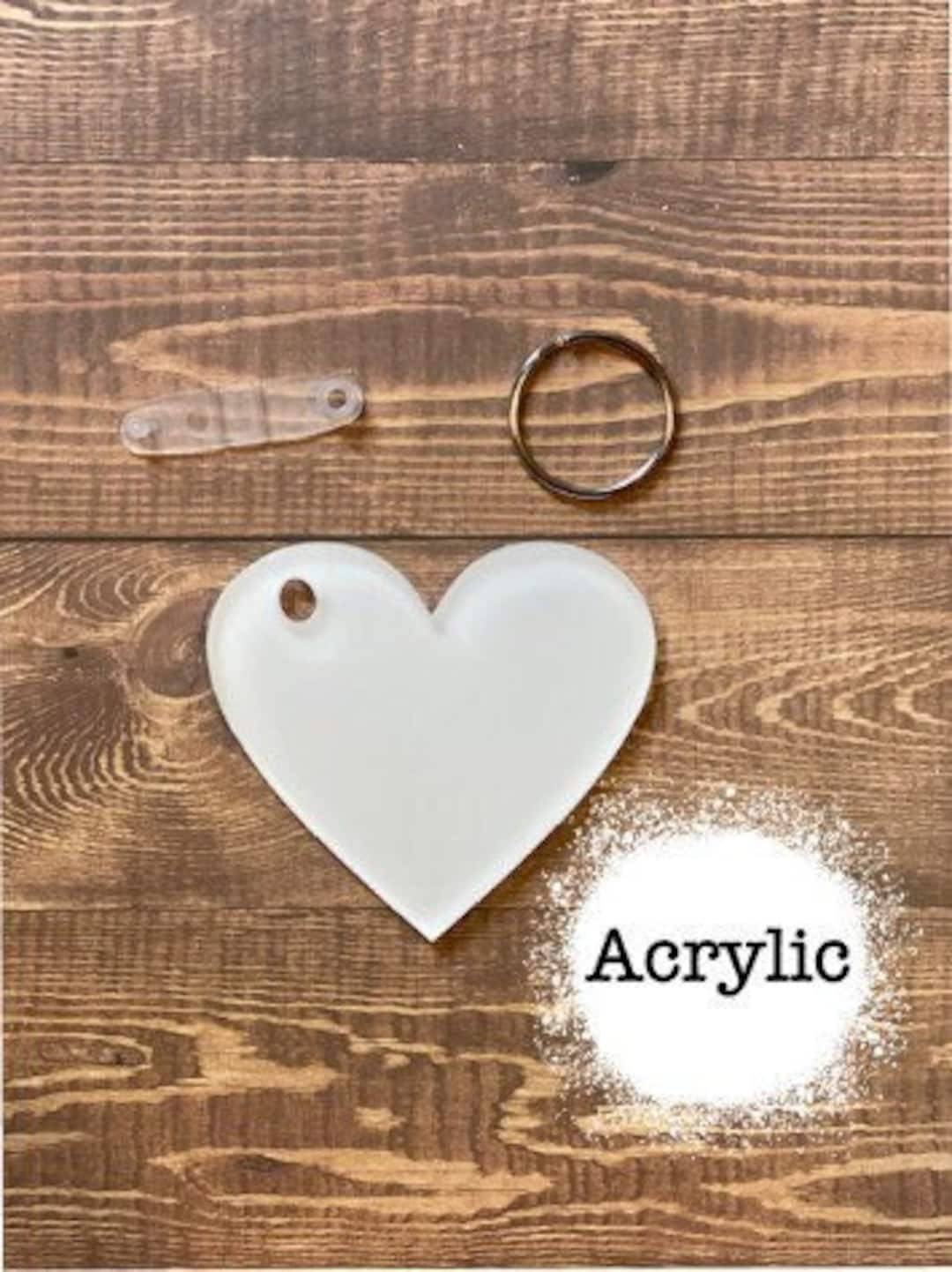 Heart Blank Key Chain/ Acrylic/ Blank Key Chain/keychain Sublimation ...