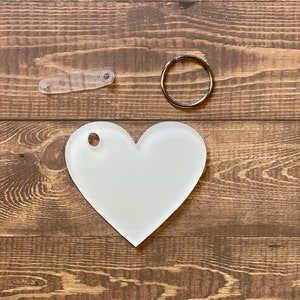Heart Acrylic Keychain Blank: Sublimation Supplies - Etsy