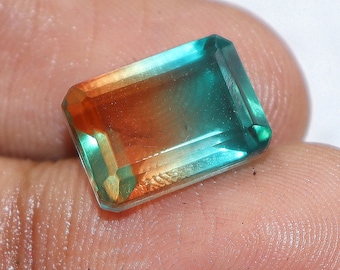 Natural Crystal Watermelon Tourmaline Gemstone Faceted Doublet Bi Color ...