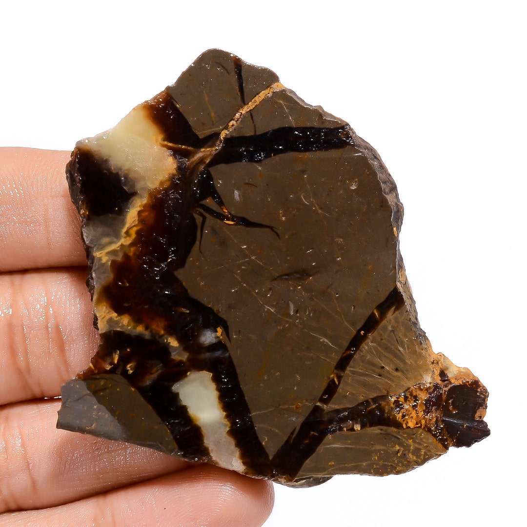 Natural Septarian Gemstone Slice: Jewelry Making (141 Ct, 63X50X5 Mm ...