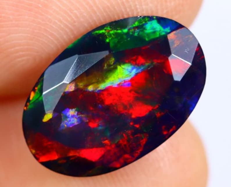 AAA Grade Black Opal Faceted Multi Fire Opal Faceted Cut - Etsy