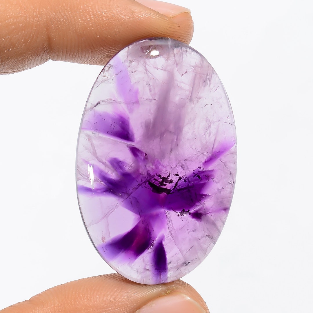 Trapiche Amethyst Gemstone: Oval Cabochon, 57.5 Ct, 40X26X6 Mm - Etsy