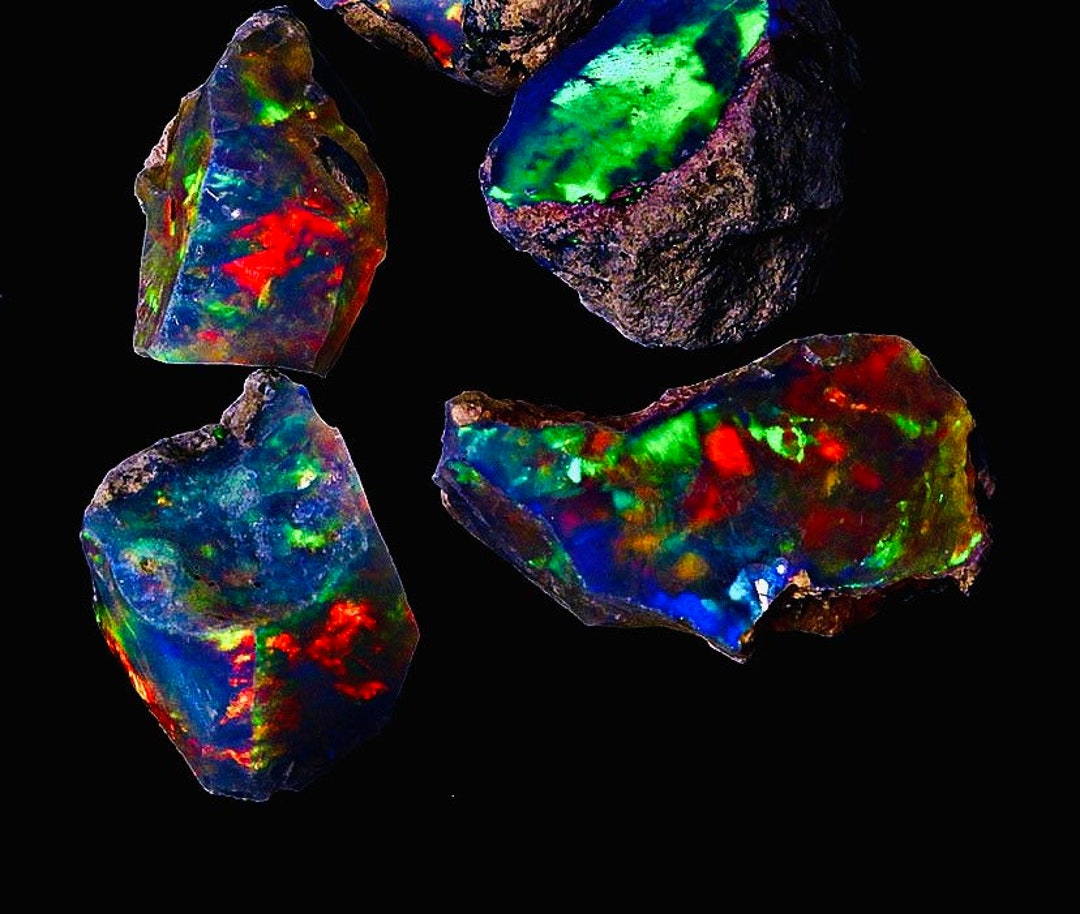 100 Pcs Black Opal Rough , Welo Opal, Opal Crystal, Opal , Loose Opal ...