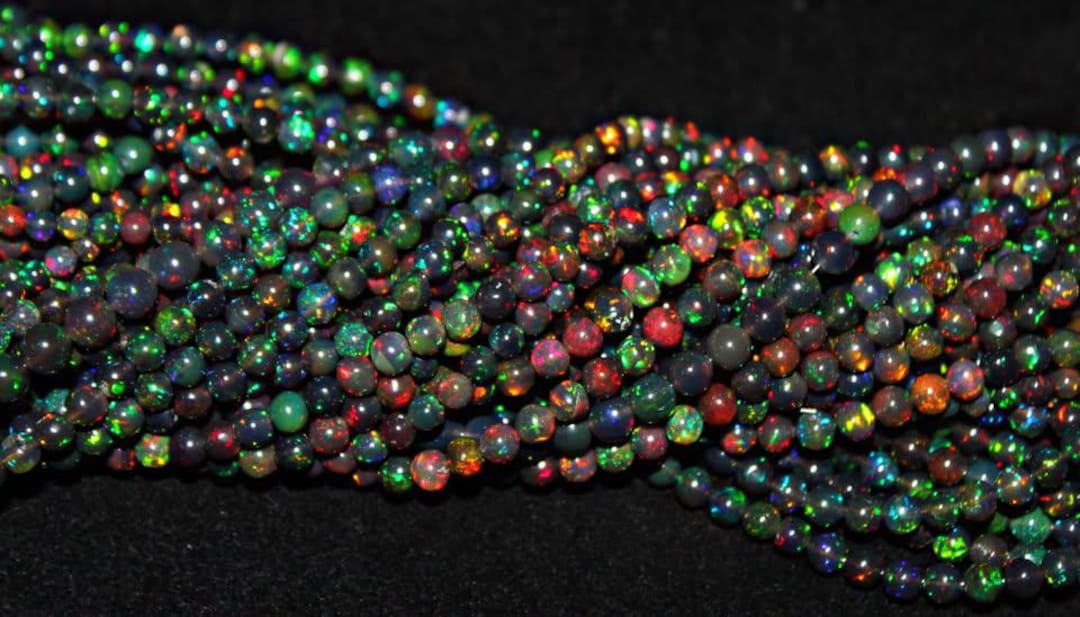 Dyed Black Opal Balls: Ethiopian Opal Beads, 4-5mm, 10 Pcs - Etsy