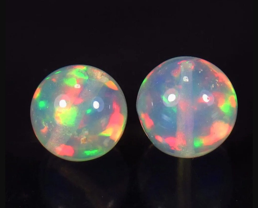 10pcs Ethiopian White Opal Round Sphere Ball Beads Opal Balls Beads ...