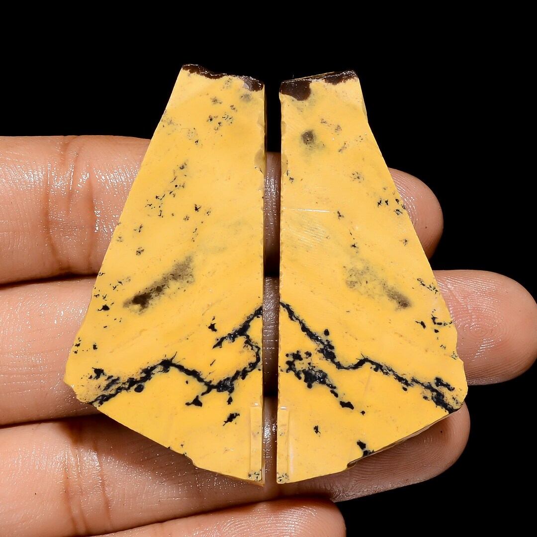 Russian Dendrite Opal Slice Loose Gemstone 2 Pcs For Making Jewelry 88 ...