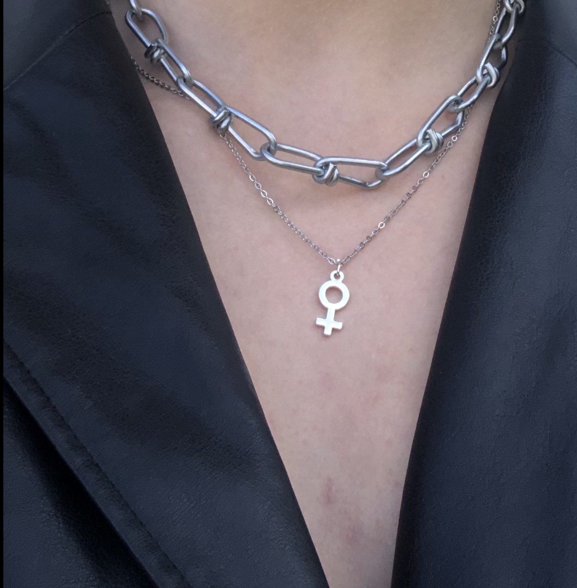 Feminist Necklace Silver Gold Women Symbol Necklace Feminism | Etsy
