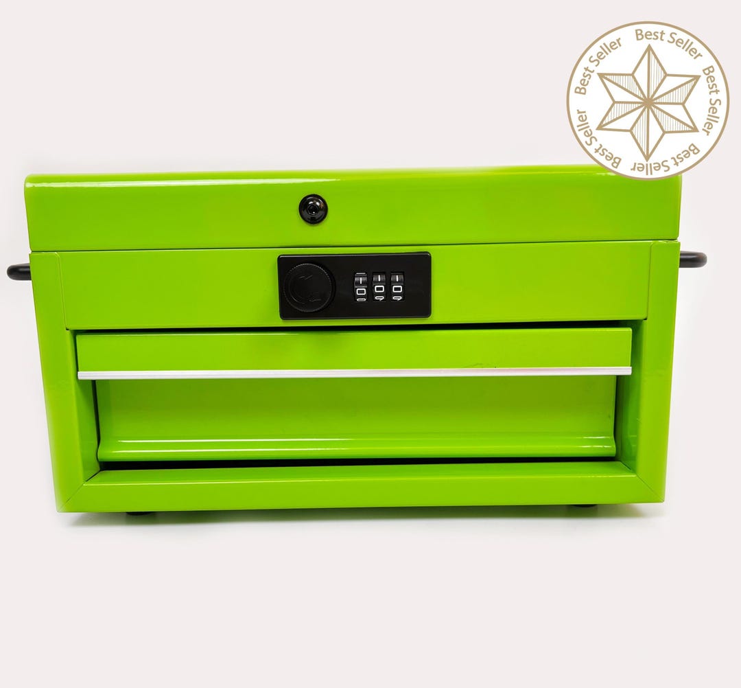 EBOX Locking Mini Tool Box Metal Stash Box With a Storage Drawer and ...