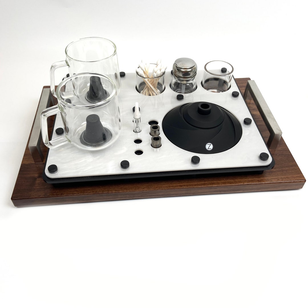 Zenco Vaporizer Double Cafe Dab Sipping Glass Serving Tray With Handles ...