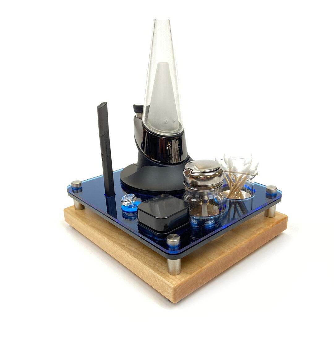 Puffco Peak/pro Mini Rig Station: Wood Base, ISO Pump & Swab Vase - Etsy