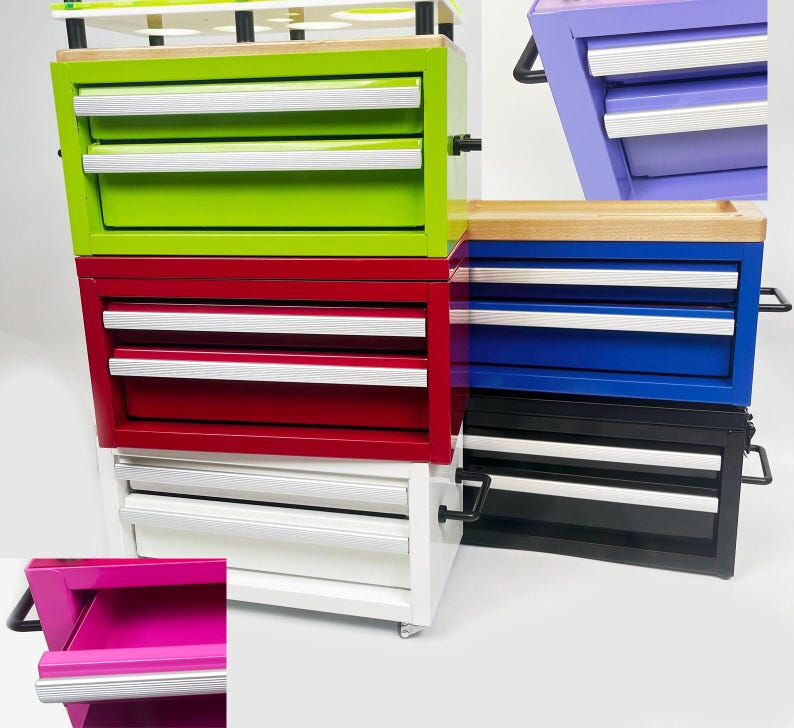 E-BOX Mini Steel Tool Chest Puffco Dab Station With 2 Drawers, Metal ...
