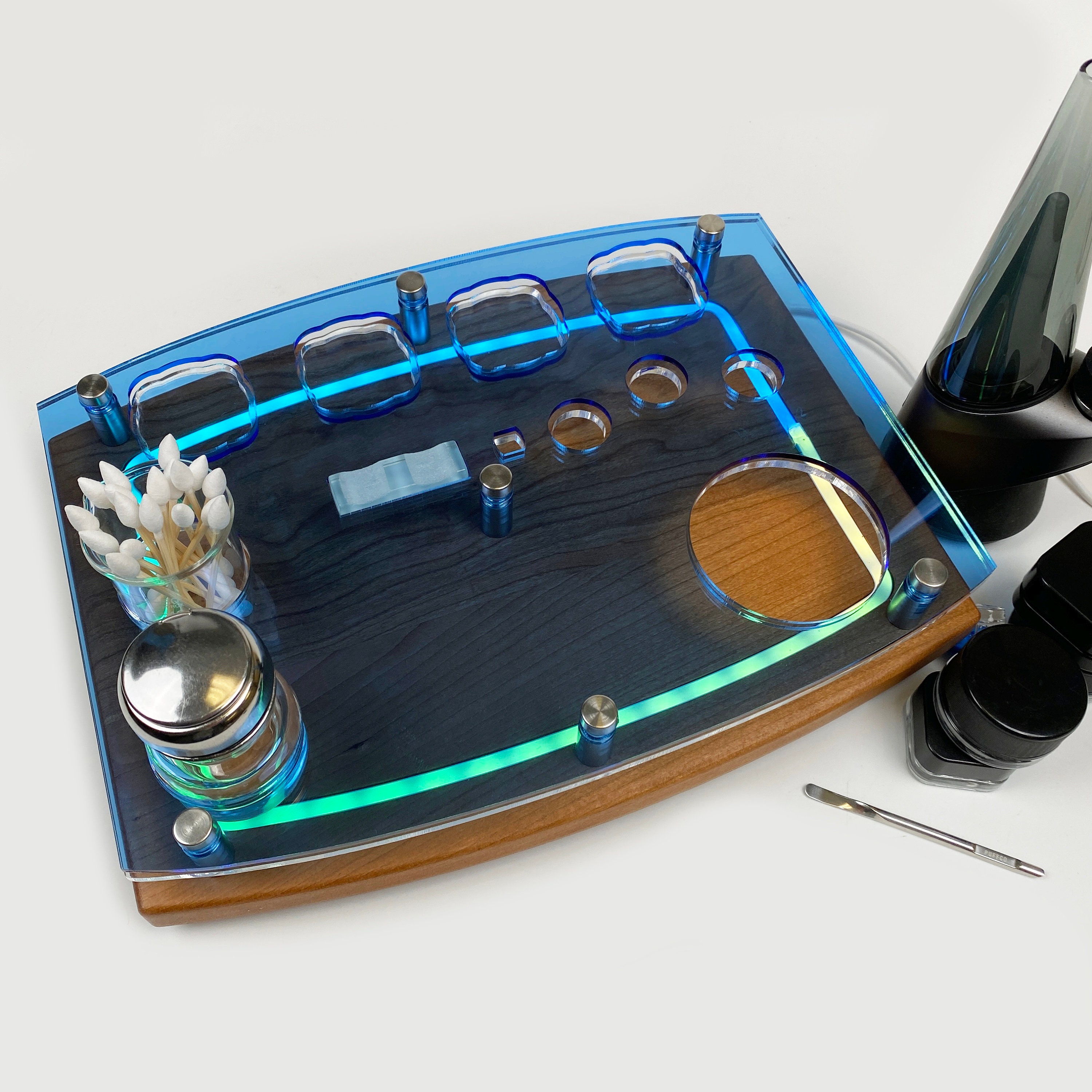 The Puffco Get Lit Programmable RGB LED Dab Rig Station Tray - Etsy