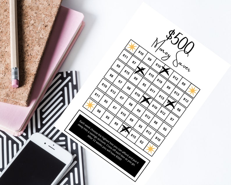 Printable Yearly Saving Tracker 500 - Etsy