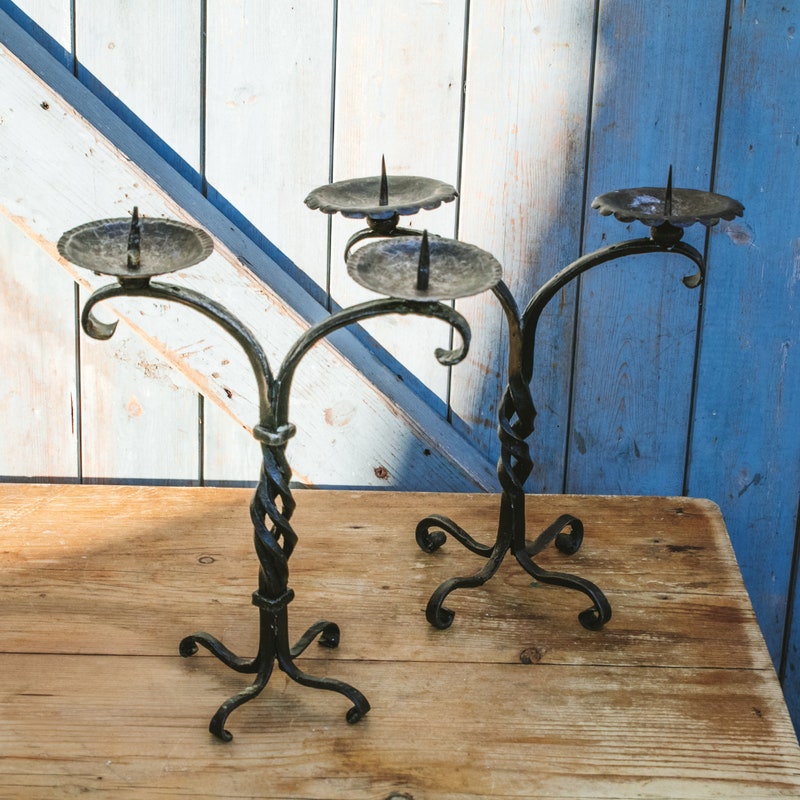 Iron Candlesticks - Etsy