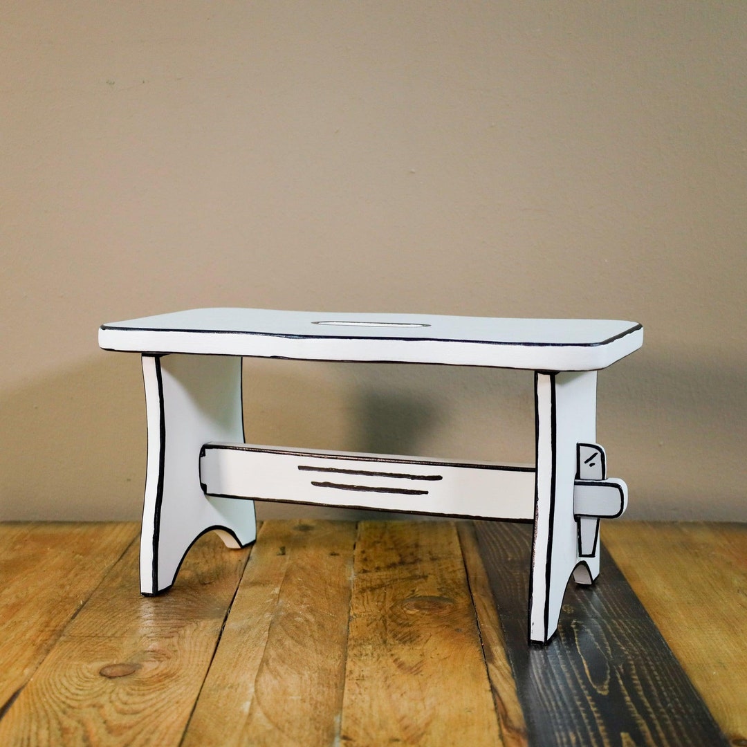 White Stool in Comic Style - Etsy
