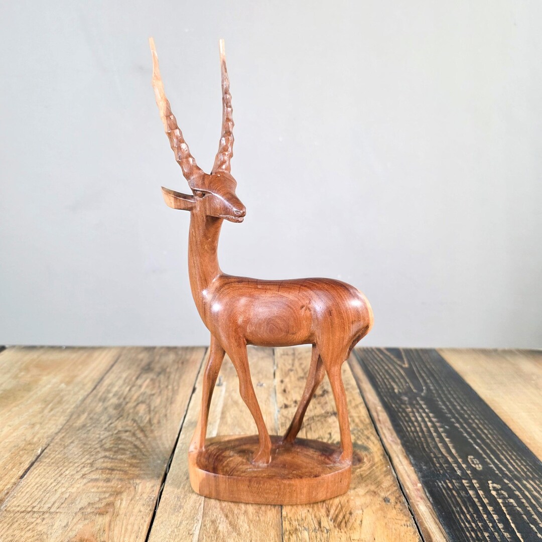 Beautiful Wooden Antelope, 1960s - Etsy