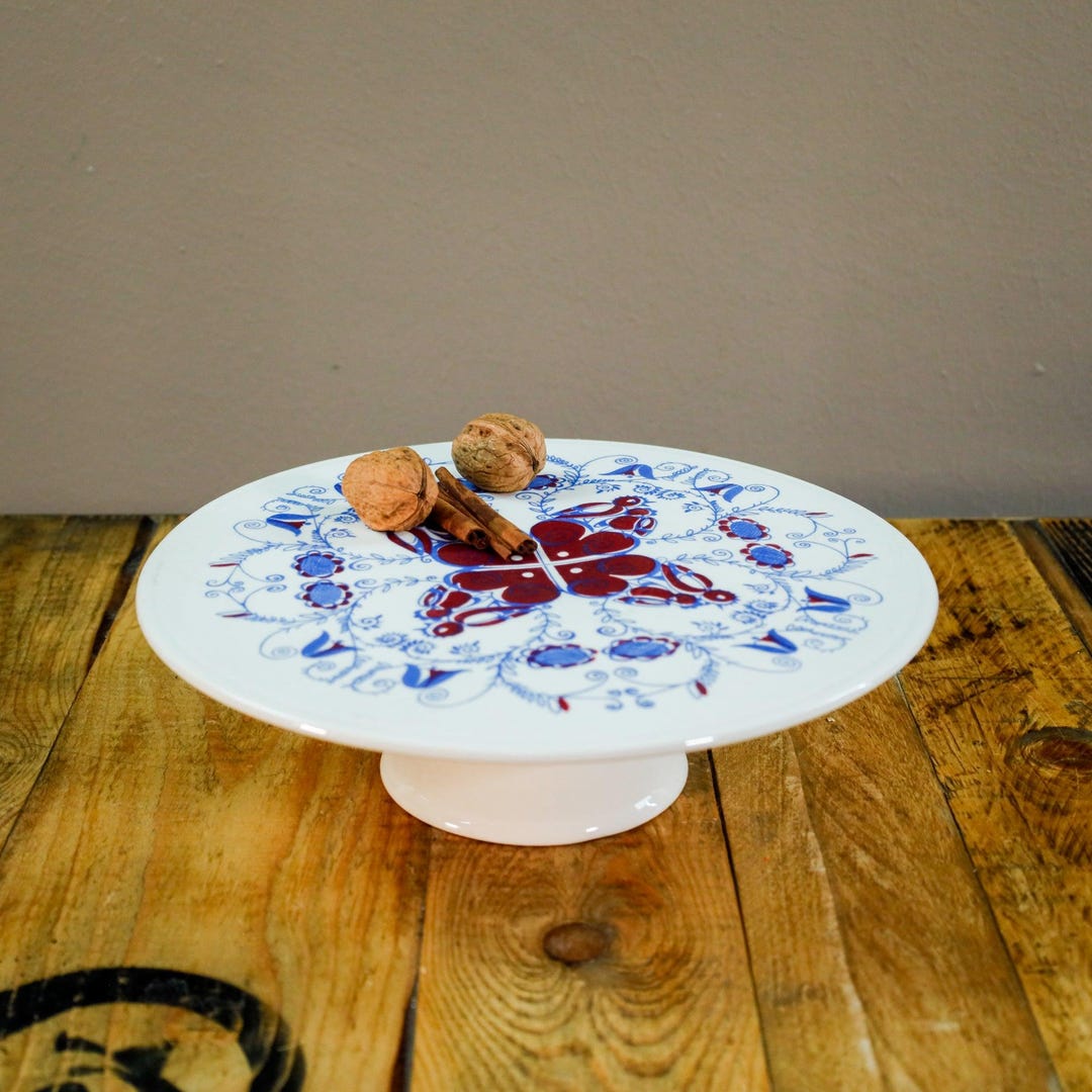 Pretty Cake Plate, Cake Stand With Floral Motif and Birds - Etsy