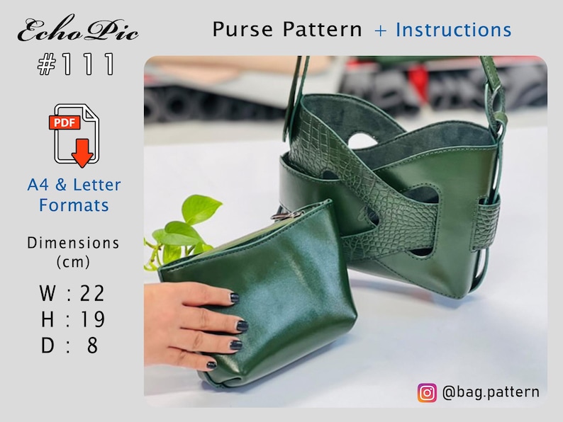 Crossbody Bag Pattern #111: Woven Texture Purse Design (PDF A4 & Letter ...