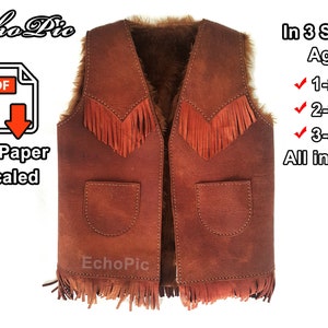 Leather Kids Vest Template Printable Scaled Files pdf - Etsy